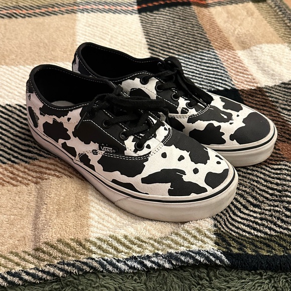 Vans | Shoes | Vans Black And White Cow Pattern Sneaks | Poshmark